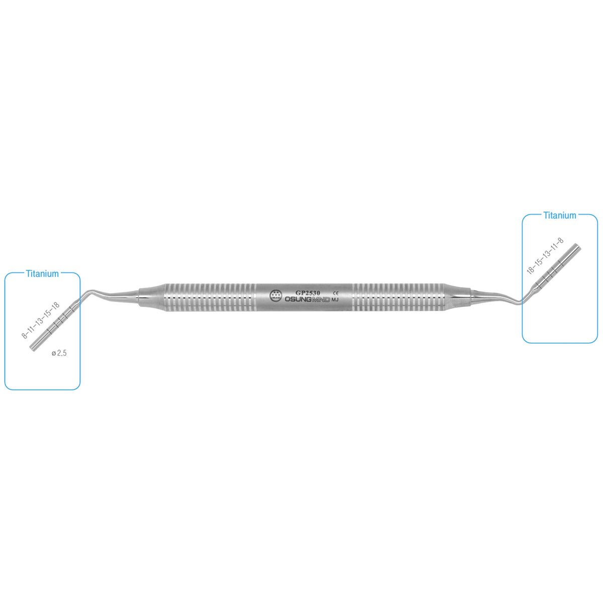 Dental Bone Graft Packer Titanium 2.5/3.0mm Osung -GP2530